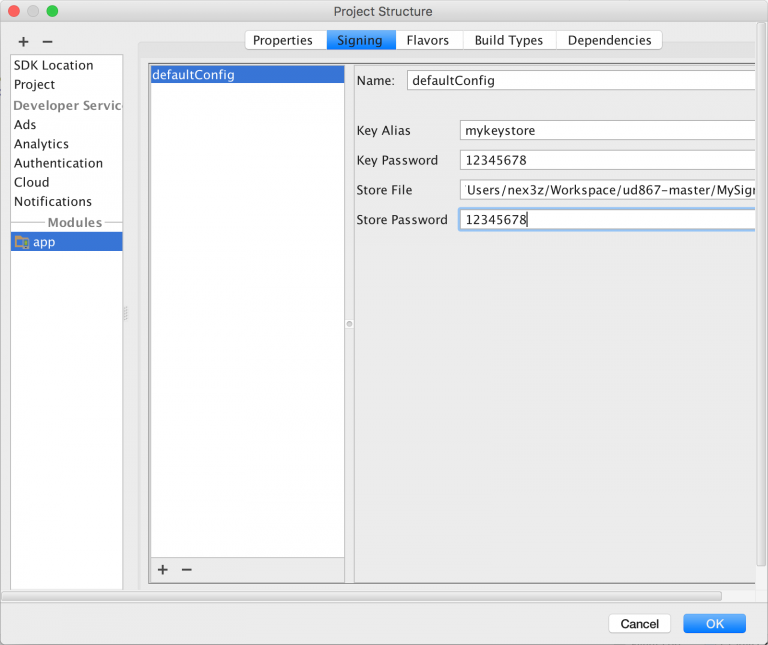 Gradle Cheat Sheet (18): Adding a Signing Configuration | nex3z's blog